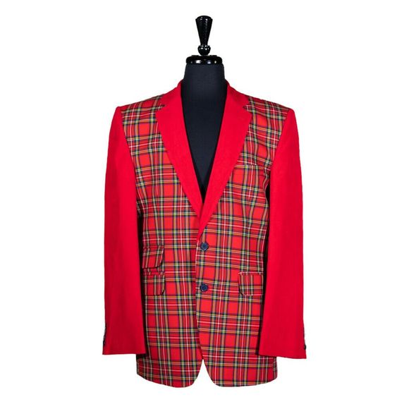 Chiragh Apparel | Suits & Blazers | Mens Blazer Red Tartan Plaid Dress ...